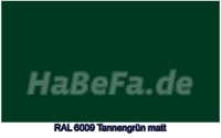 Farbton RAL 6009 Tannengrün, matt - innen RAL9016 hochglänzend