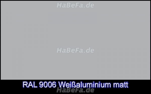 Farbton RAL 9006 Weißaluminium, matt - innen RAL9016 glänzend